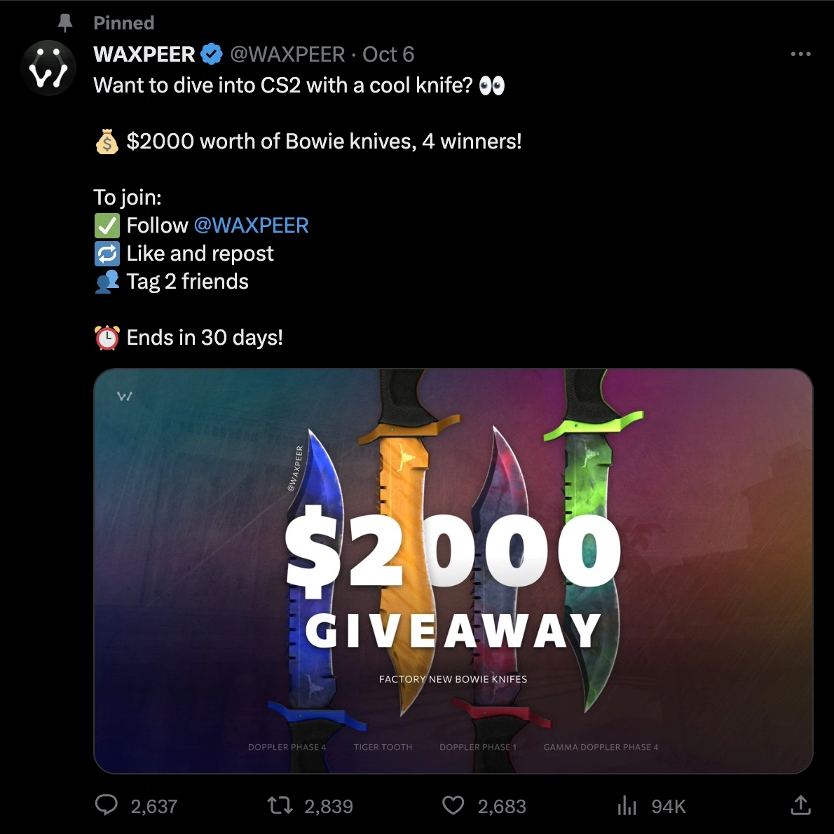 How to get a free knife in CS2?